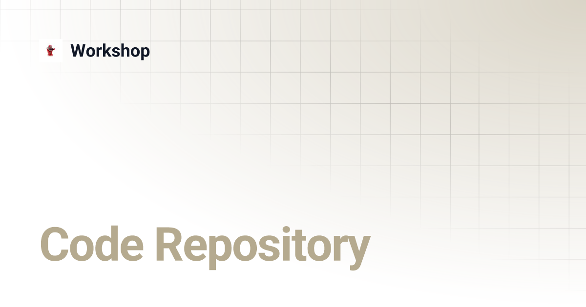 Code Repository | Workshop
